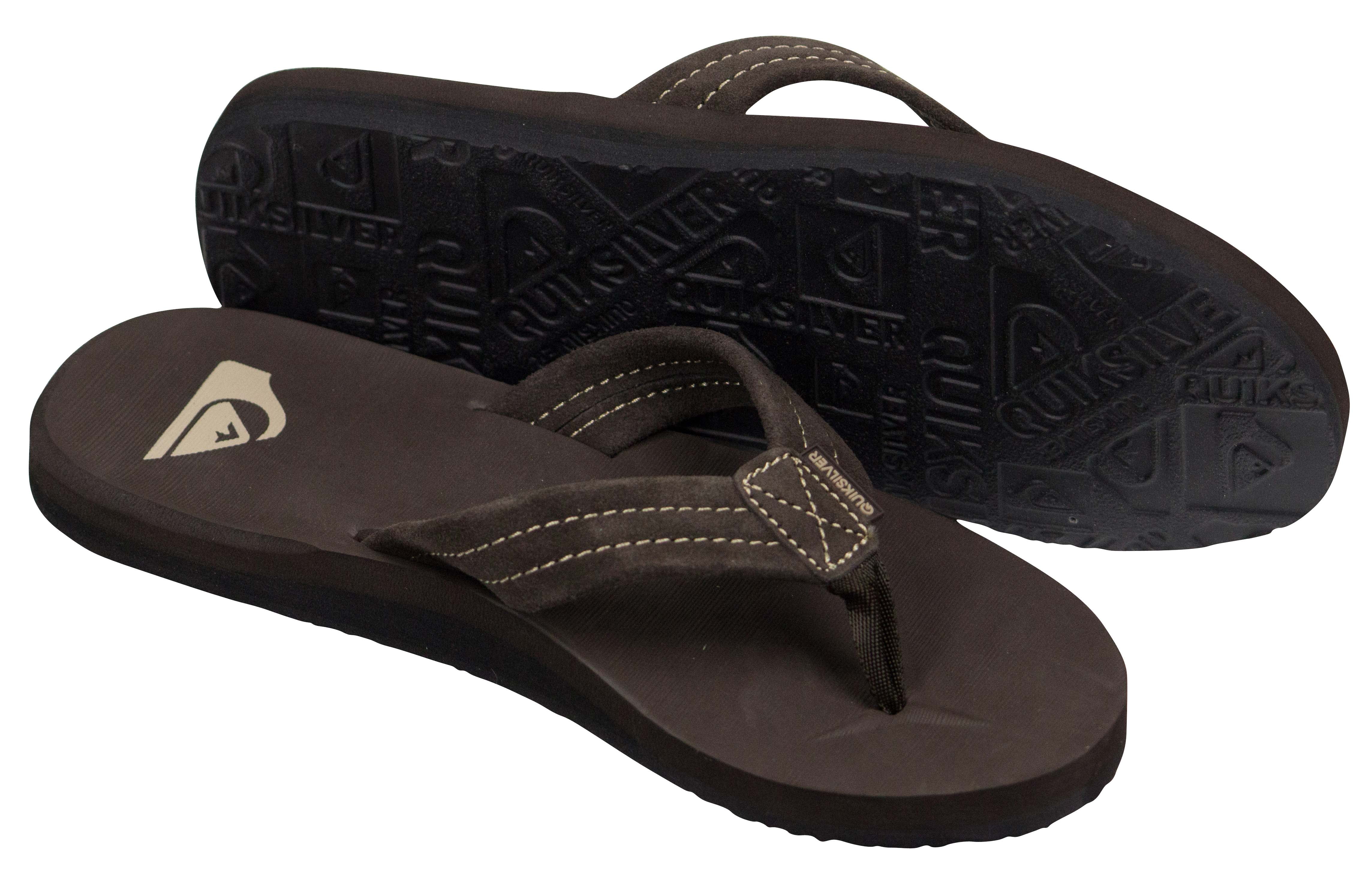 Quiksilver Mens Carver Suede Beach Casual Sandals - Dark Brown/Black ...