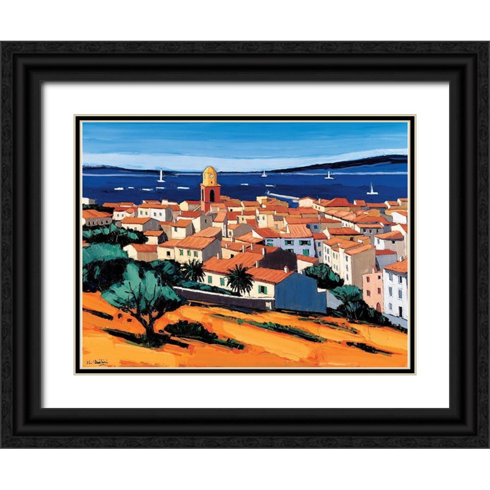 Quilici, Jean-Claude 14x12 Black Ornate Wood Framed with Double Matting ...