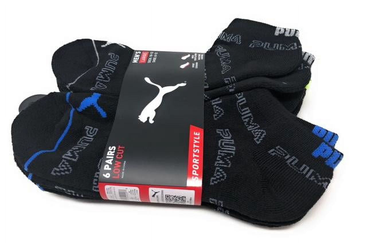 PUMA 6-Pack Men's Low Cut Logo Socks, Size: 10-13 - Walmart.com