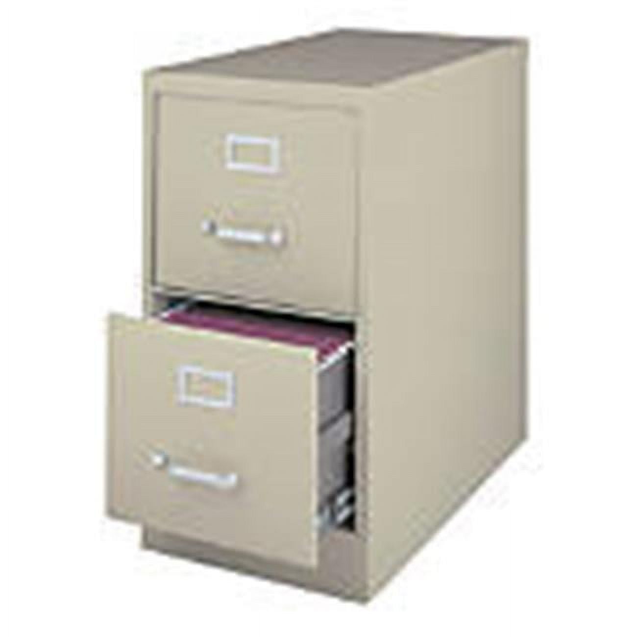 Quill Brand HID17247 25 in. 2-Drawer Metal Vertical File Cabinet, Putty ...