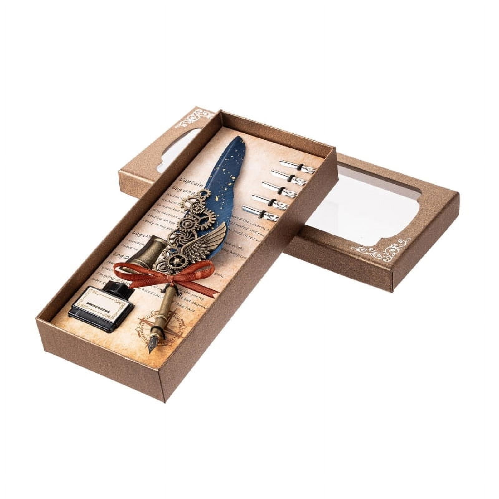 Quill Pen and Inks Set Pen Calligraphys Pen with 5 Replaceable Nibs ...