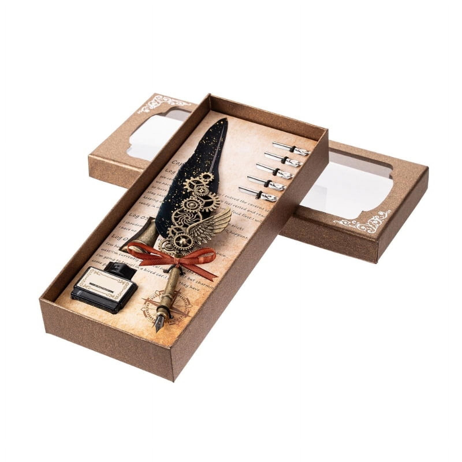 Quill Pen and Inks Set Pen Calligraphys Pen with 5 Replaceable Nibs ...