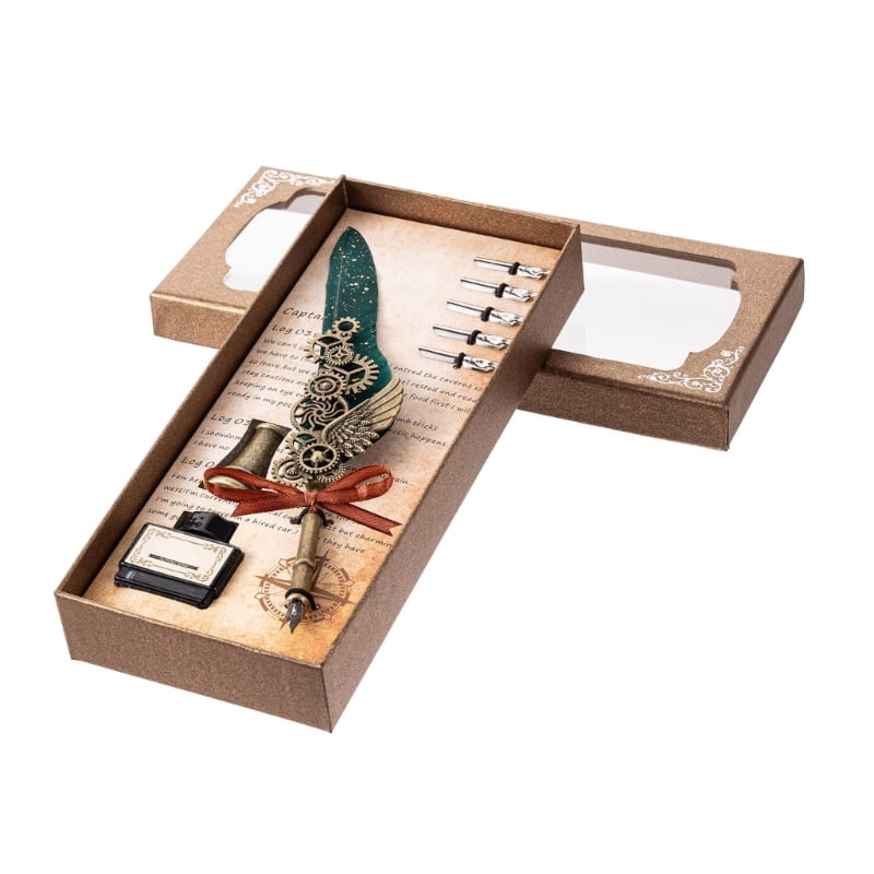 Quill Pen and Inks Set Pen Calligraphys Pen with 5 Replaceable Nibs ...