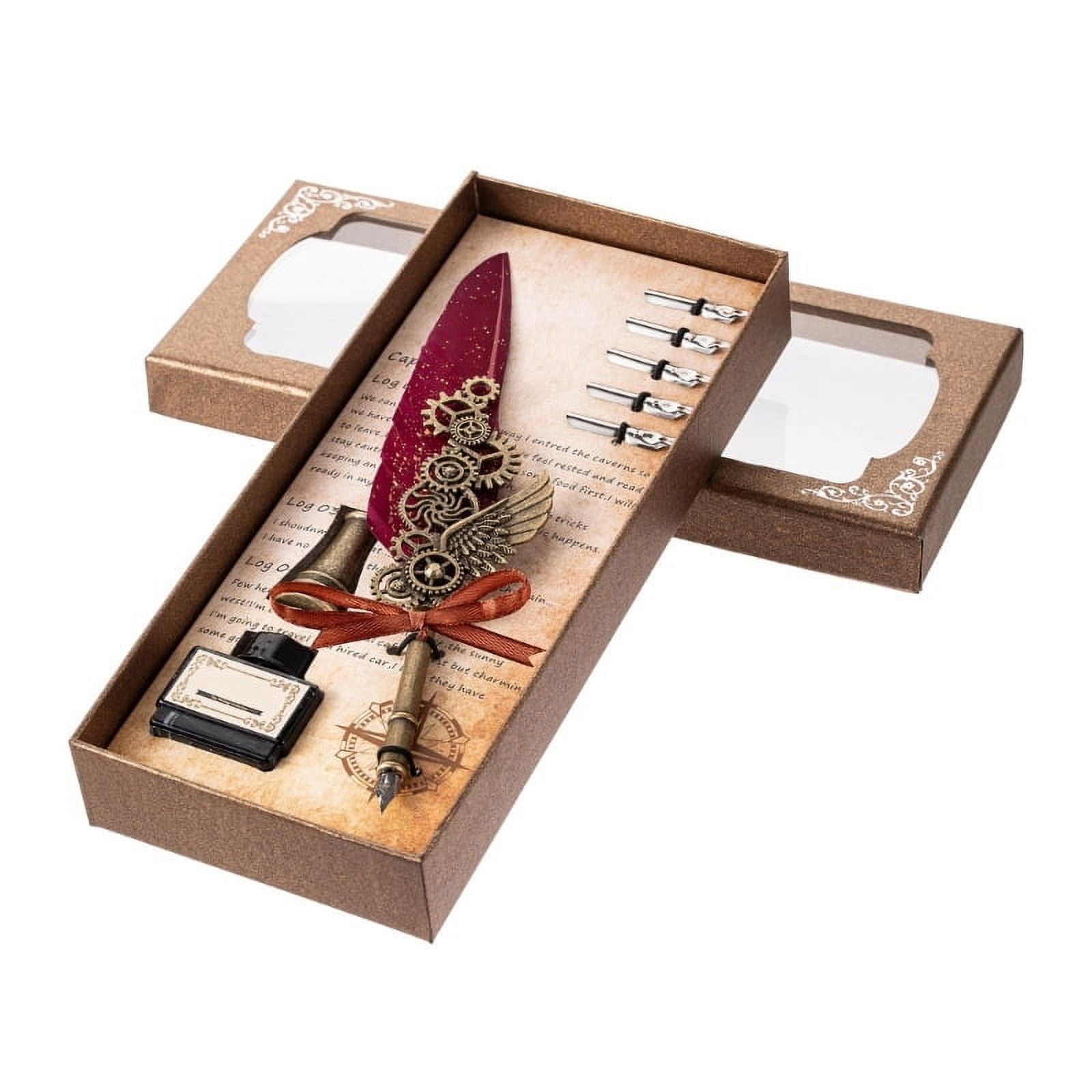 Quill Pen and Inks Set Pen Calligraphys Pen with 5 Replaceable Nibs ...