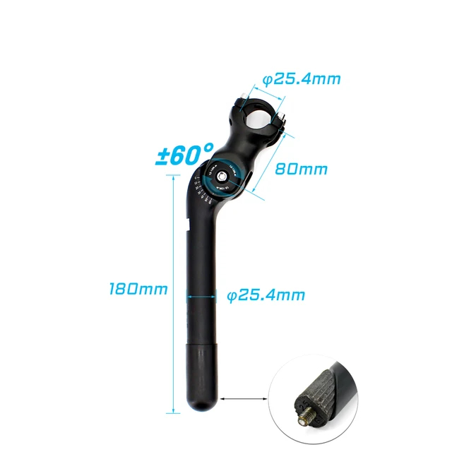 Quill Stem Adjustable Bike Stem 31.8/25.4mm Handlebar Power 0-60 Degree ...