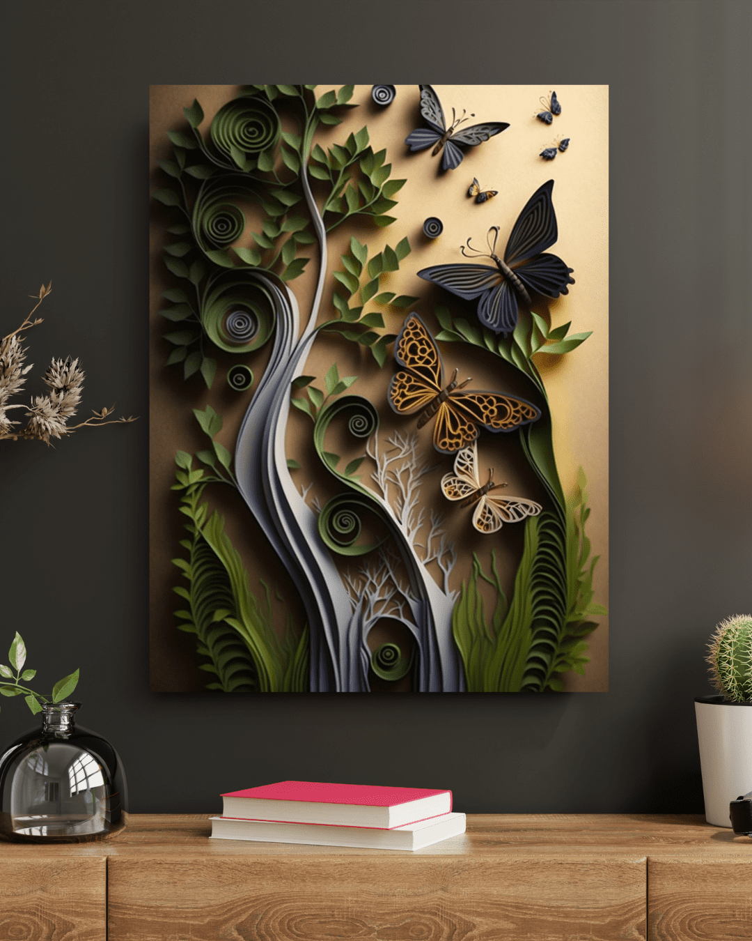 Quilled Butterflies - Canvas Wall Art - Walmart.com