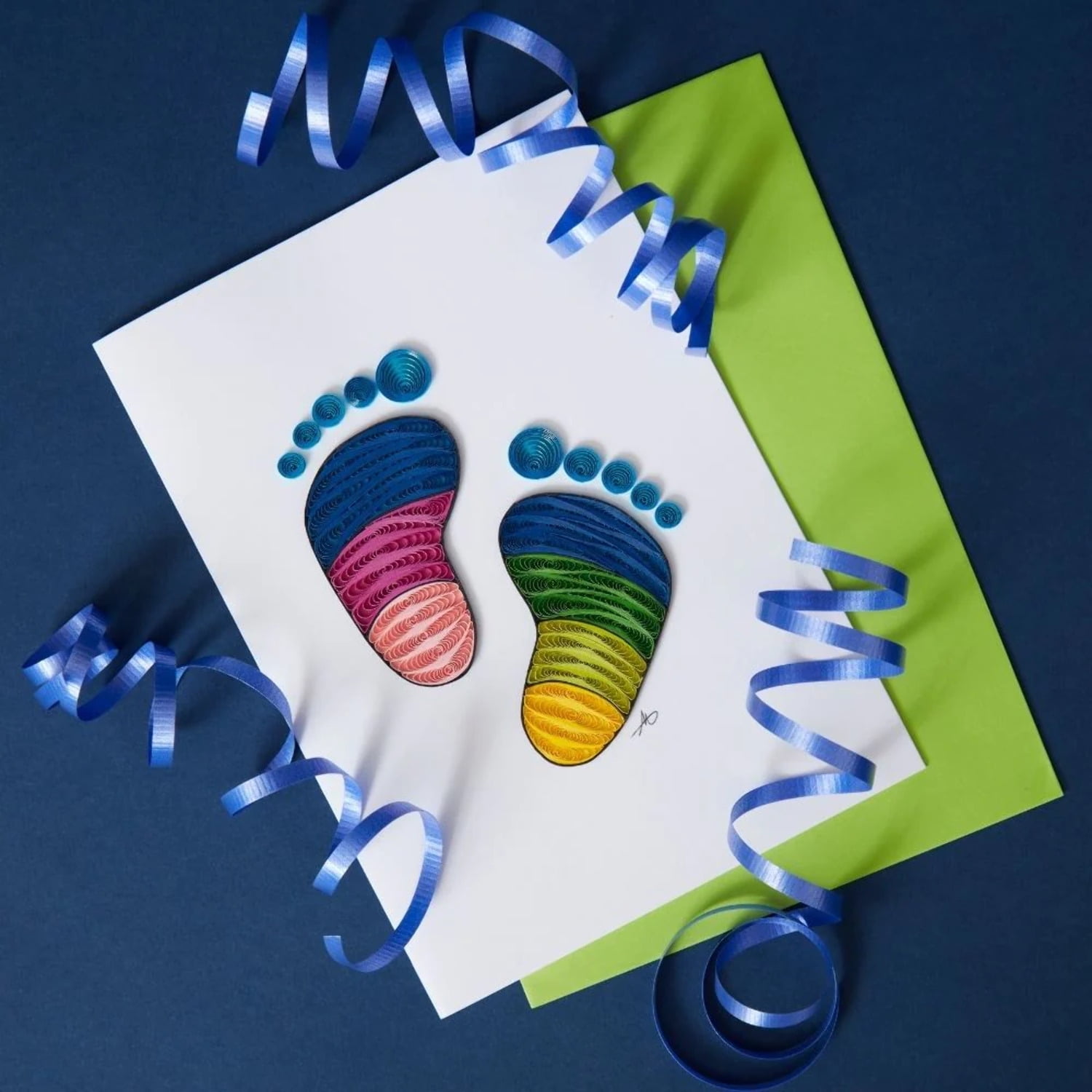 Quilled Paper Baby Footprints Greeting Card - Walmart.com