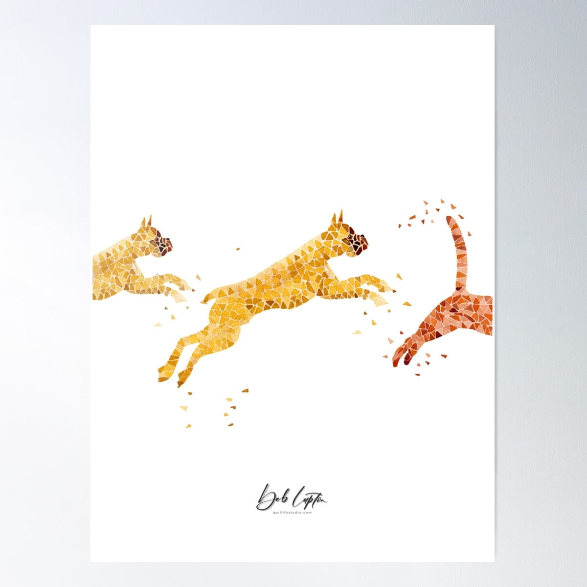 Quillify Studio Perfectly Imperfect Abstract Boxer Dogs Chasing The Cat ...