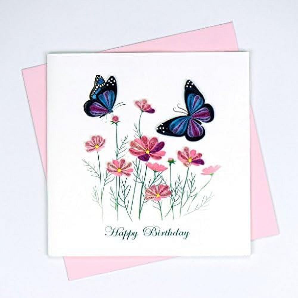 Quilling Card | Birthday Flowers & Butterflies - Walmart.com