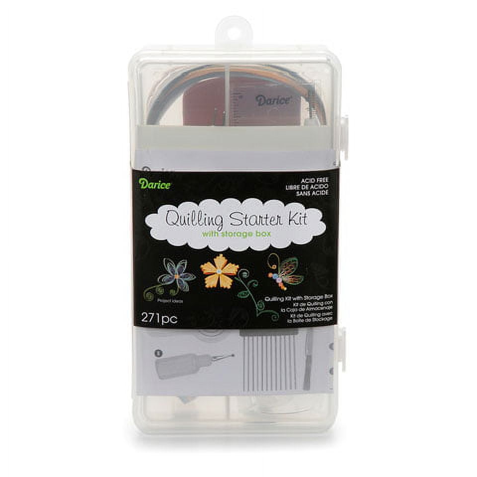Quilling Kit With Storage Box Strips Tweezer Comb Ruler Guid - Walmart.com