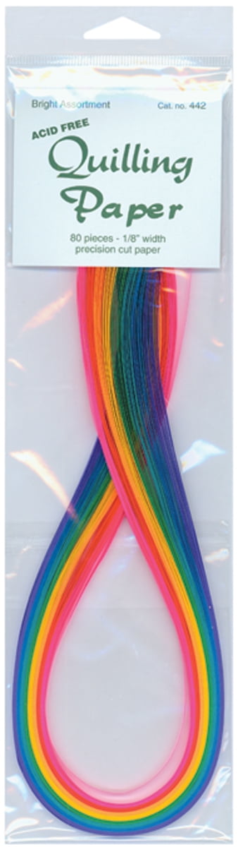 Quilling Paper .125" 80/Pkg-Bright (8 Colors), Pk 6, Lake City Craft ...