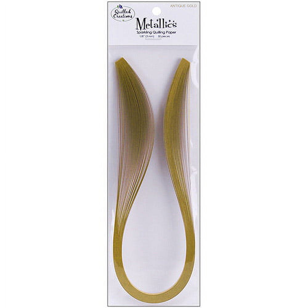 Quilled Creations Quilling Paper Metallics .125" 50/Pkg-Antique Gold ...