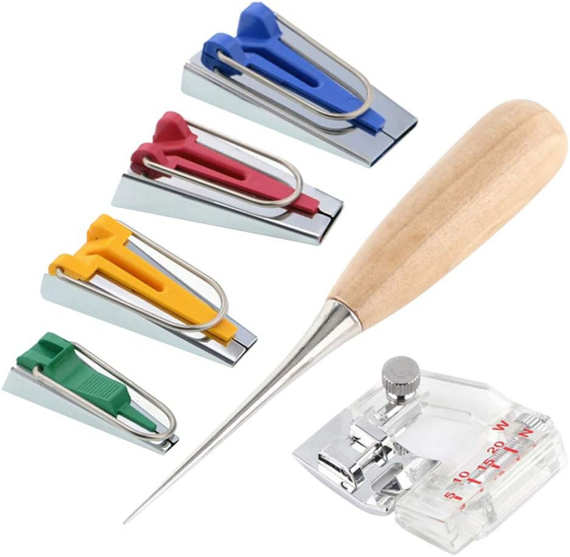 Quilling Tool Fabric Bias Tape Makers Kit with Sewing Wooden Foot Press ...
