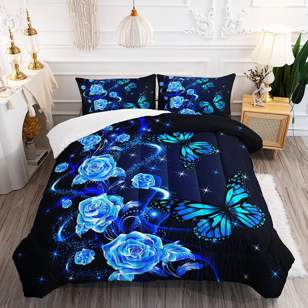 Quilt Butterfly Illustration Bedding Fat Quilt Feather Silk Cotton ...