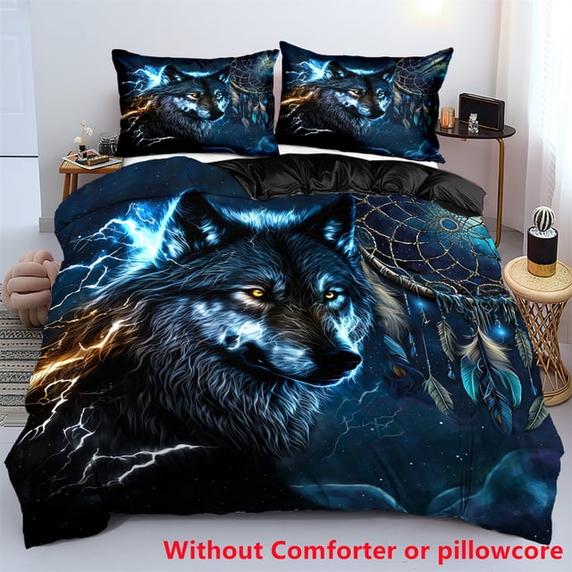 Quilt Cover 3D Printed Cartoon Anime Wolf Duvet comforter Soft and ...
