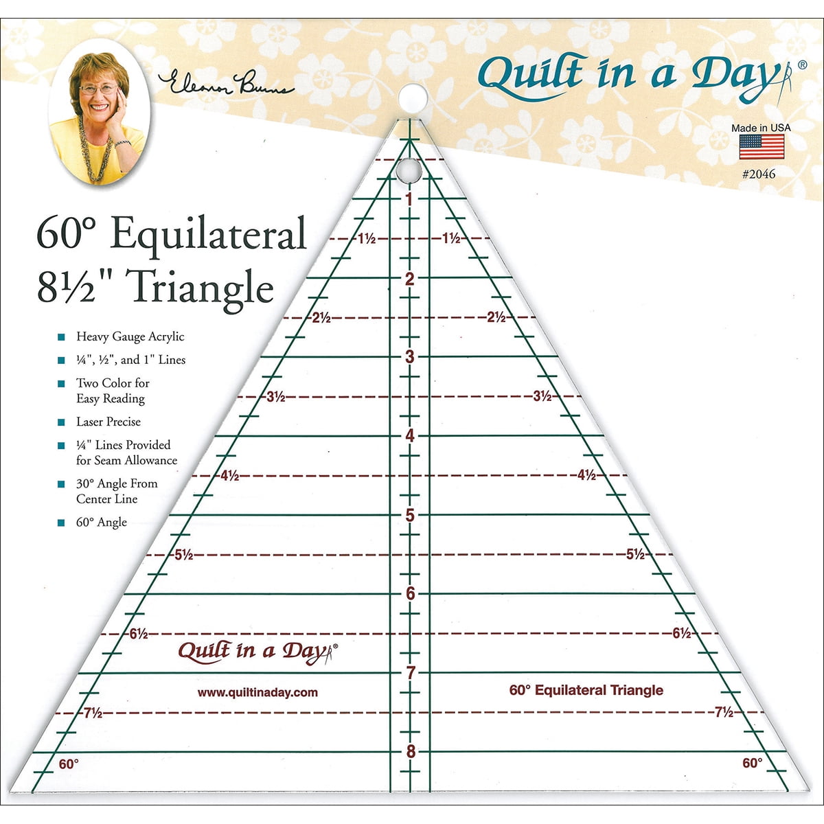 Quilt In A Day Equilateral Triangle Ruler, 8.5 Inch, Clear Acrylic ...