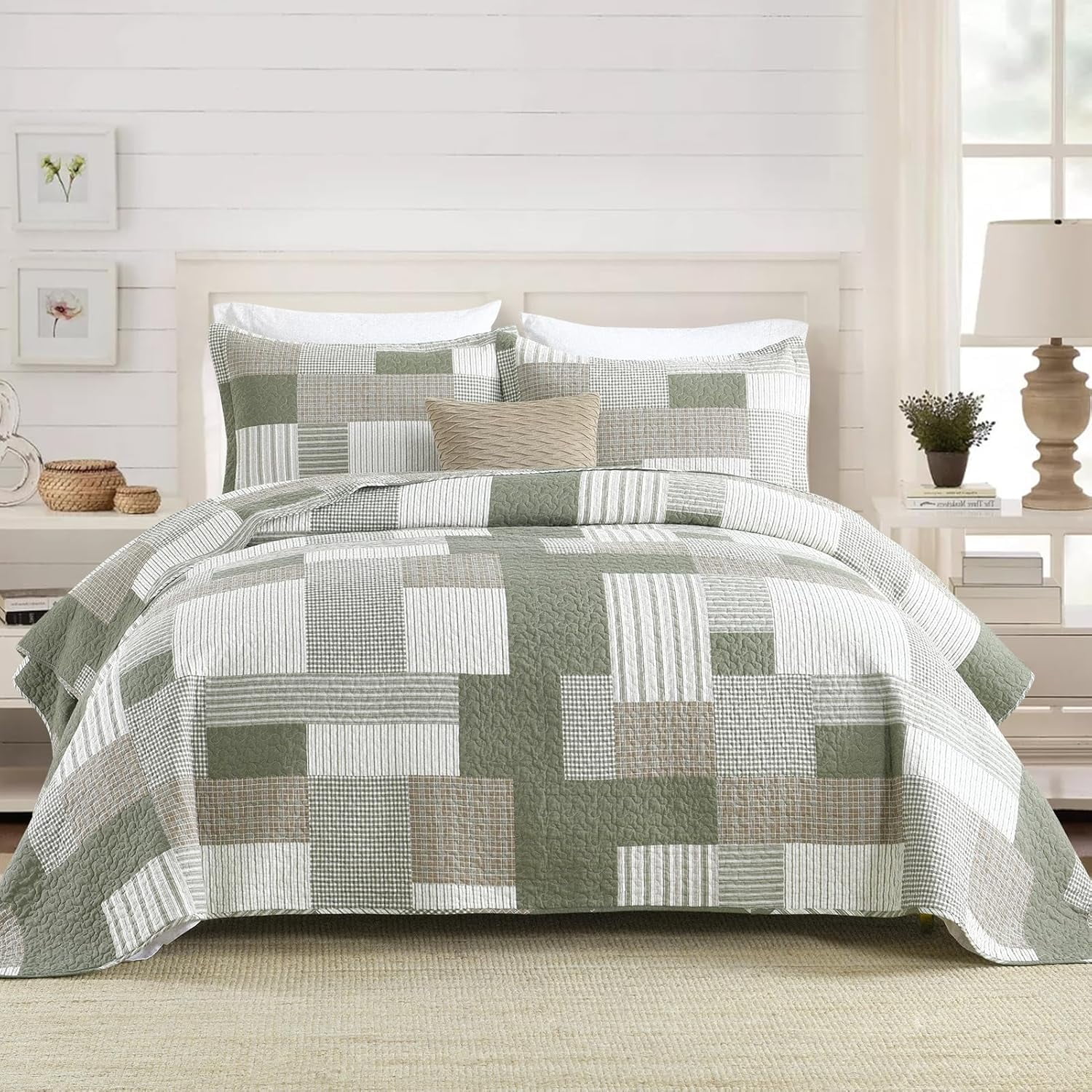 Quilt Queen Size, Queen Quilt Set, 100% Cotton Queen Quilt Bedding Set ...