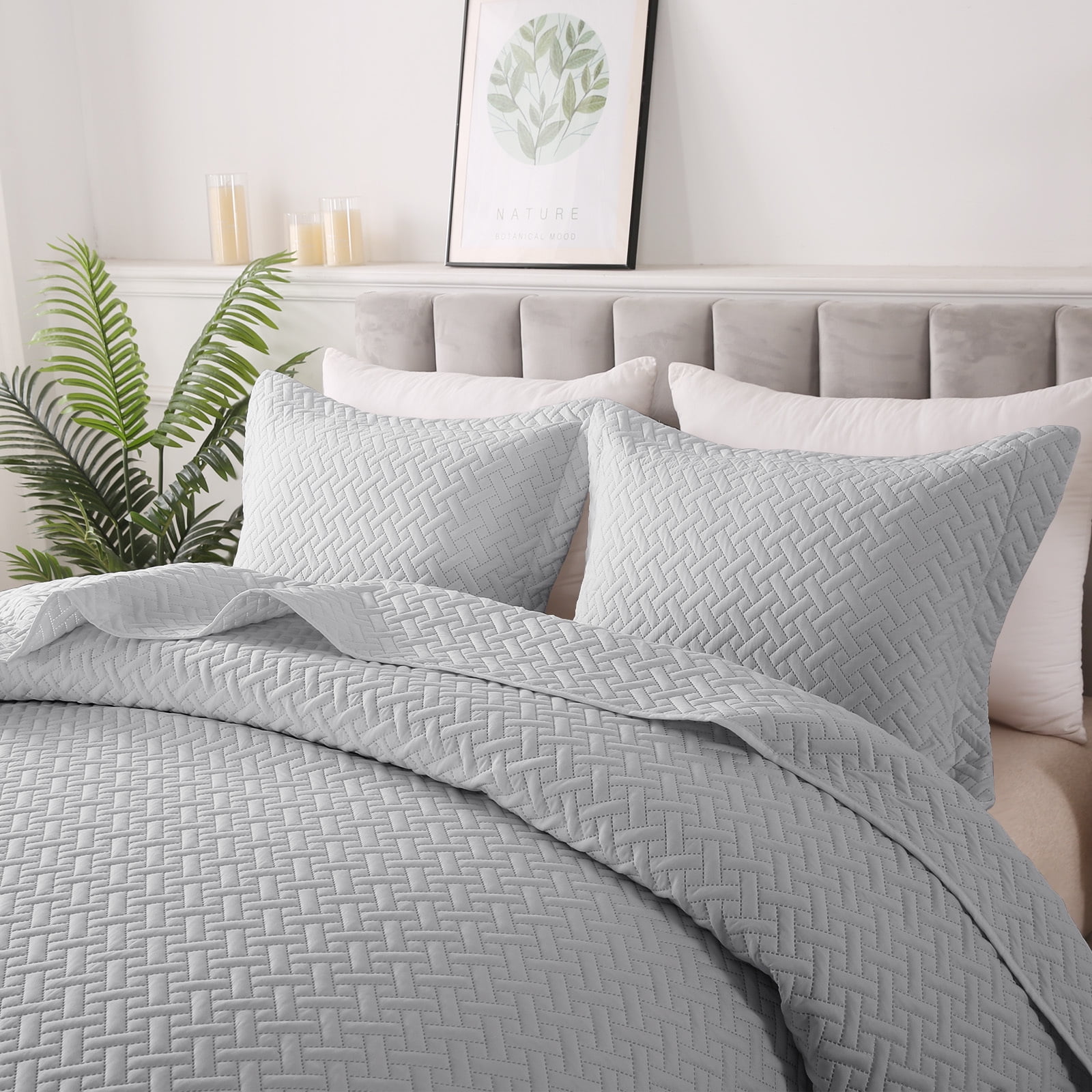 Quilt Set Full Queen Size Soft Lightweight Quilts Summer Quilted