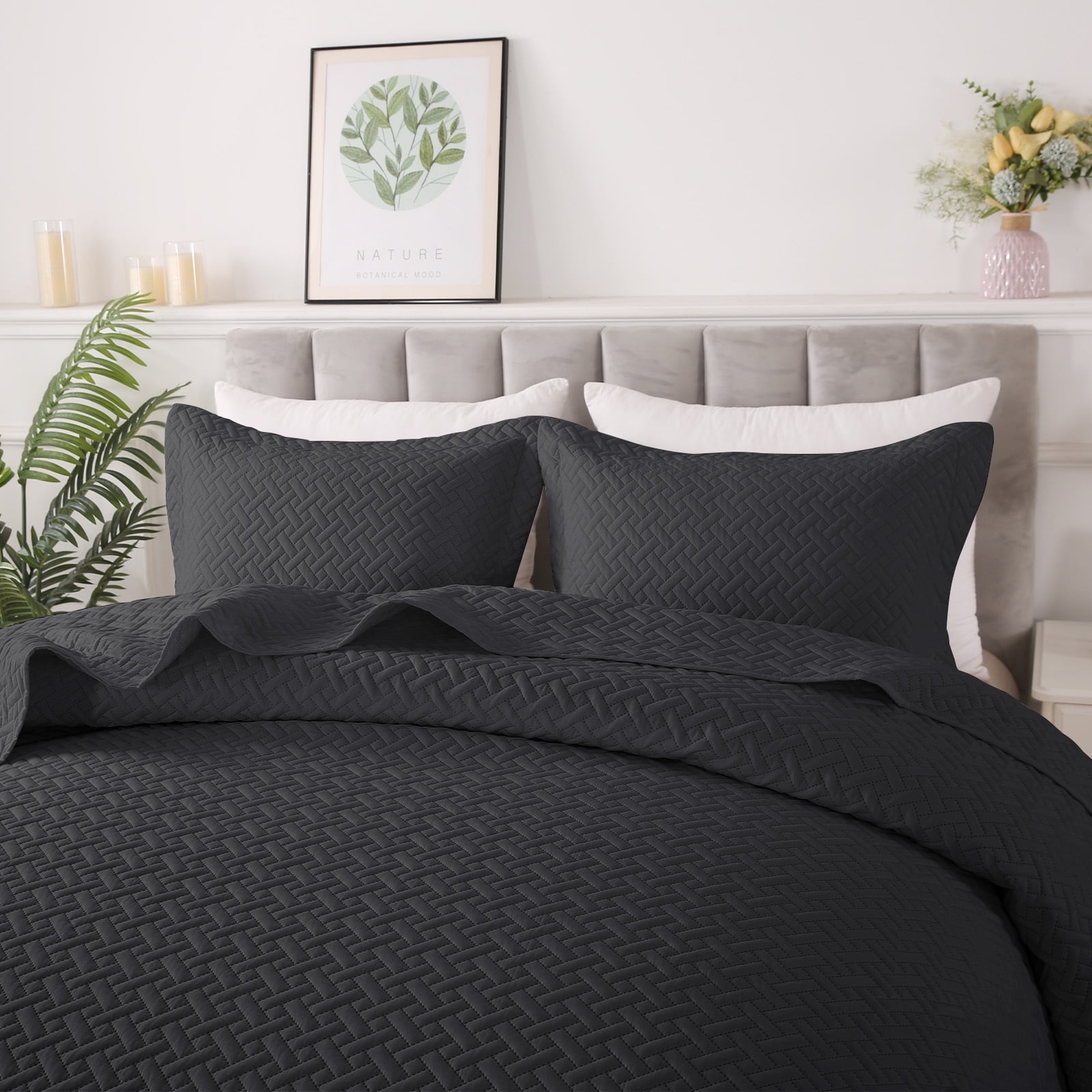 JUSTLET Quilt Set Full Queen Size Reversible Lightweight Bedspread ...