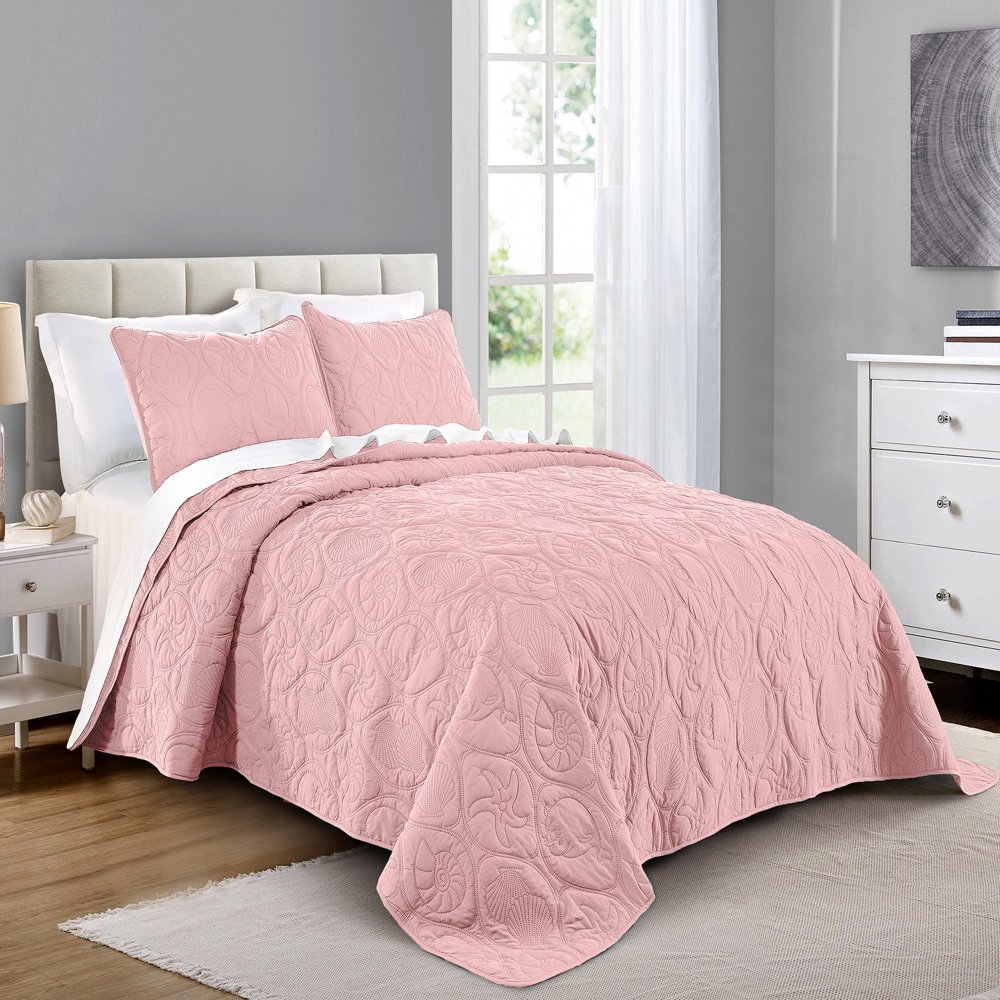 Quilt Set King Cal King California King Size Coral Oversized
