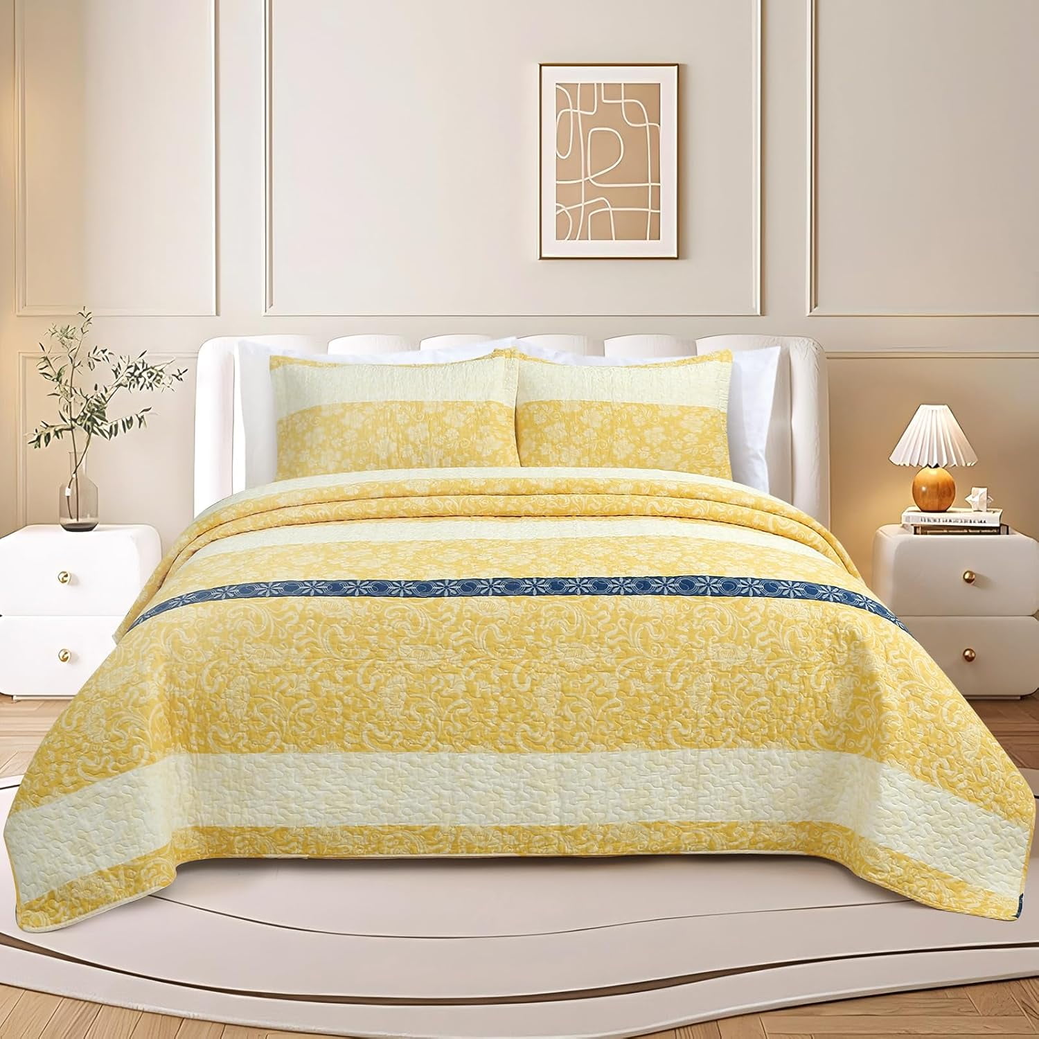 Quilt Set King Size - King Quilts Bedding Set, 100% Cotton Reversible ...