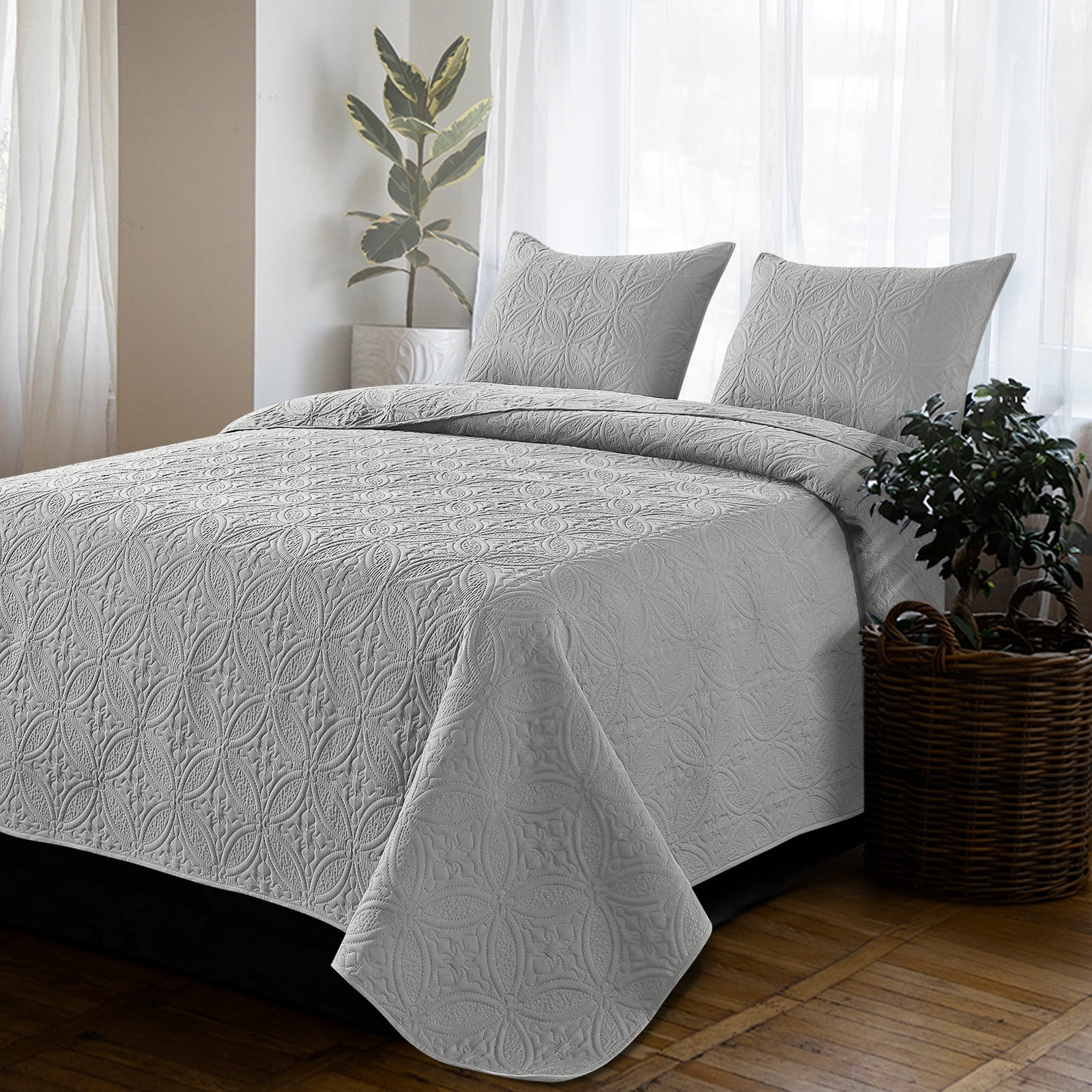 VCCOEM Quilt Set King Size Lightweight Bedspreads Soft Bed Summer Quilt ...