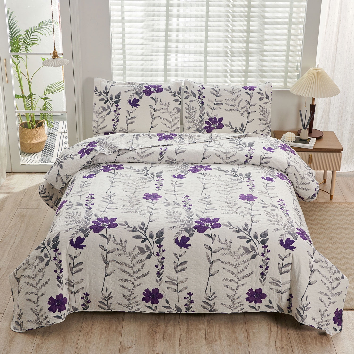 MarCielo 3 Piece Quilted Bedspread Leopard Print Quilt Quilt Set ...