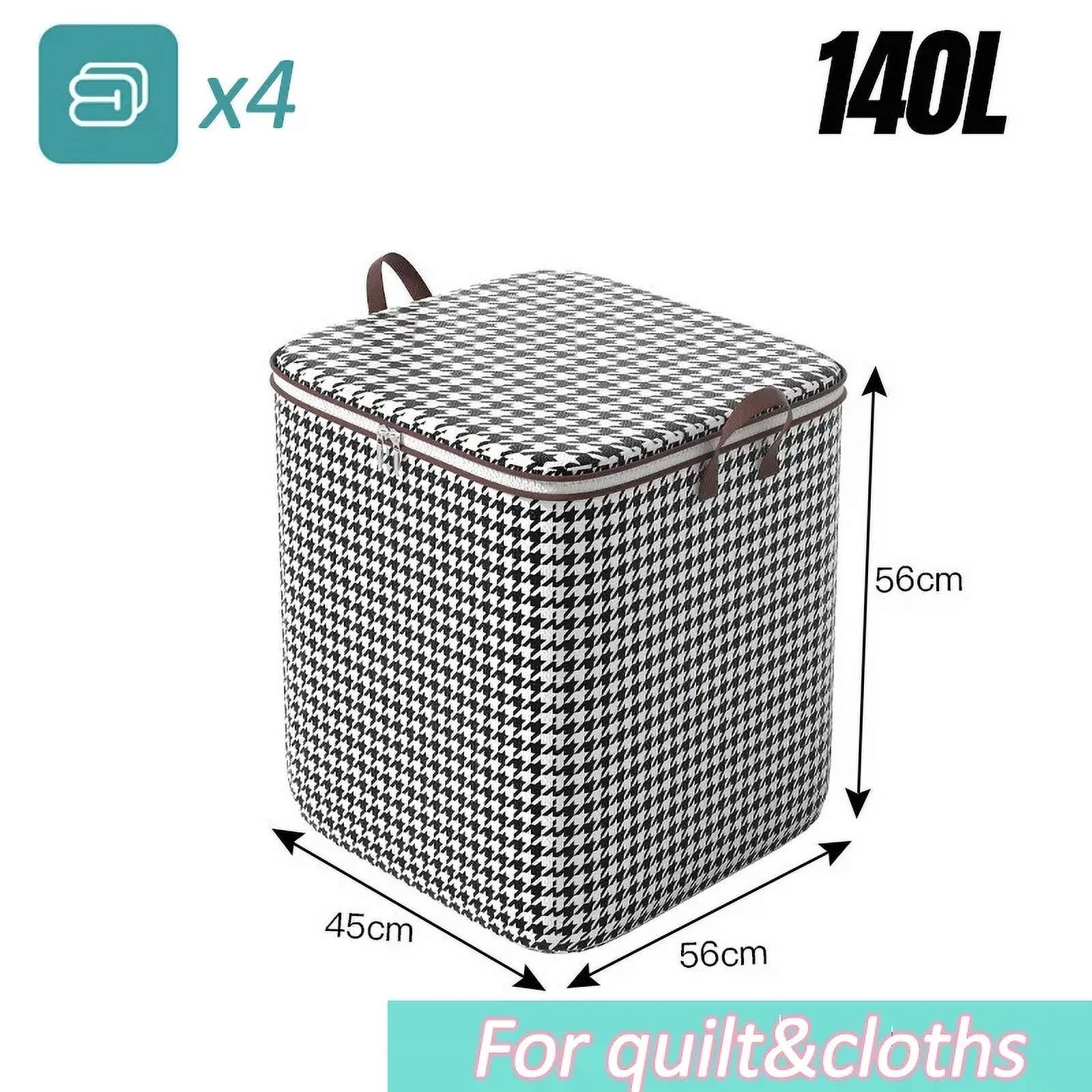 Quilt Storage Box Dustproof Organizers Non-Woven Wardrobe Space Saving ...