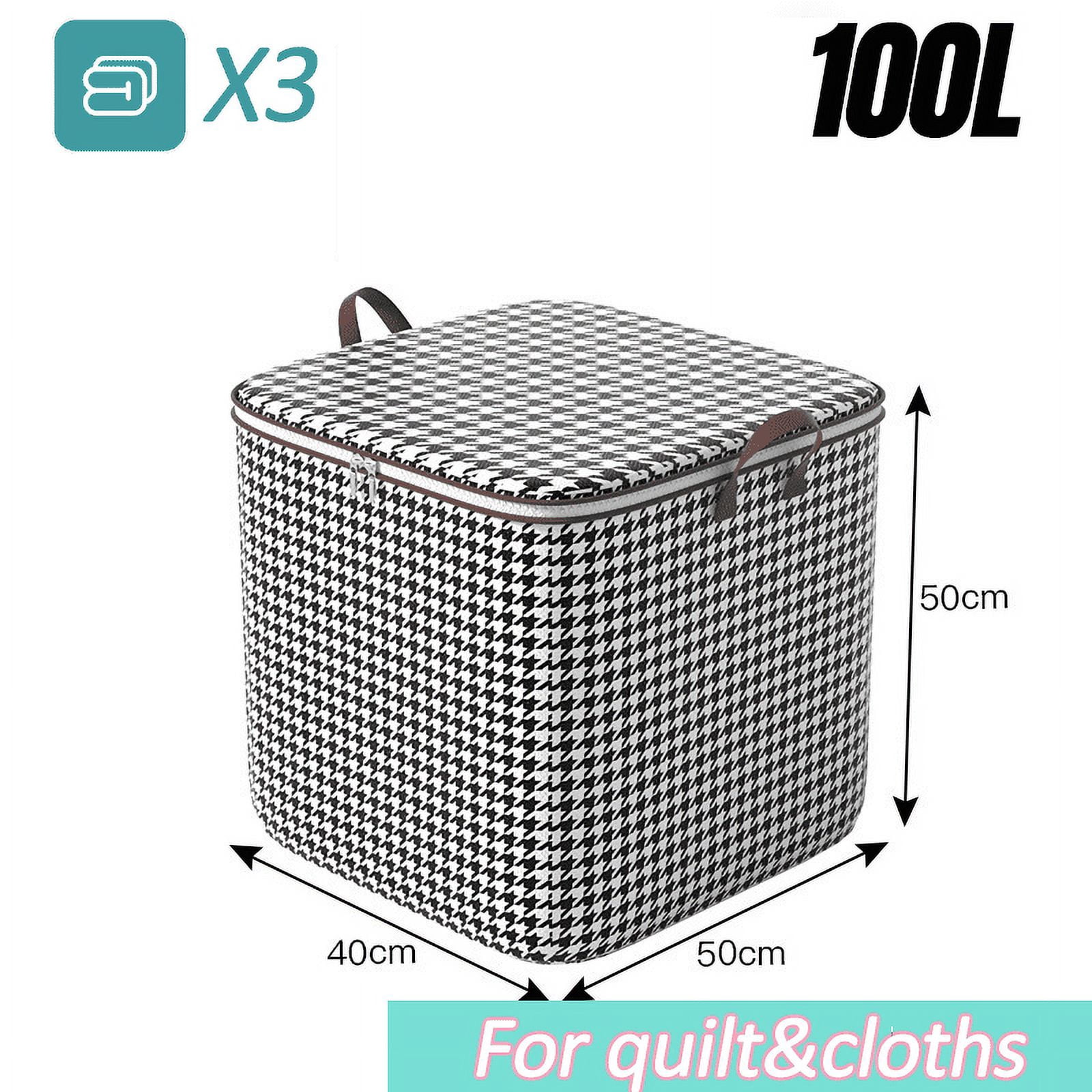 Quilt Storage Box Dustproof Organizers Non-Woven Wardrobe Space Saving ...