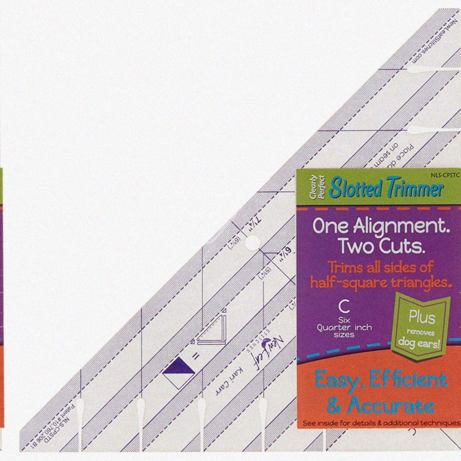 QuiltMaster Precision Trimmer - Perfect 1/4" Half Square Triangle Ruler ...