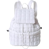 Quilted Backpack for Women Lightweight Puffer Drawstring Padding Hiker ...