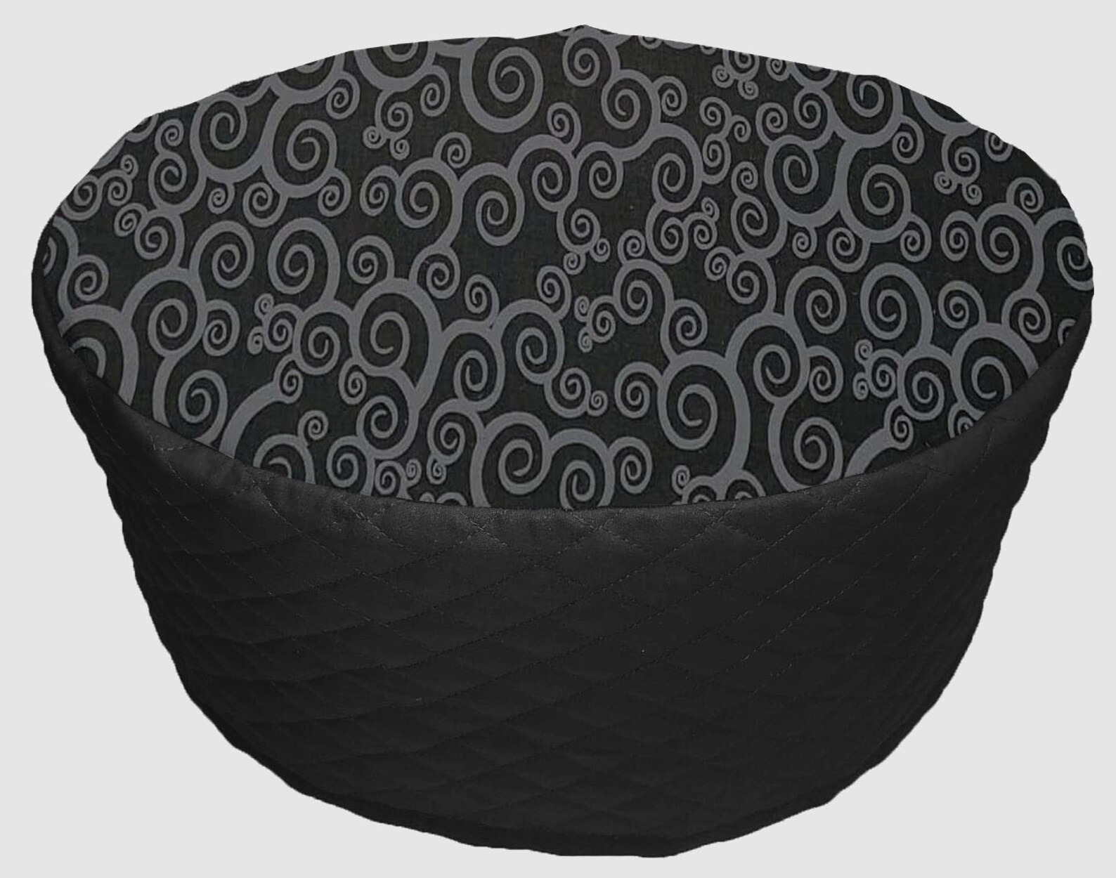 Quilted Black & Gray Scroll Damask Slow Cooker Cover by Penny's Needful ...