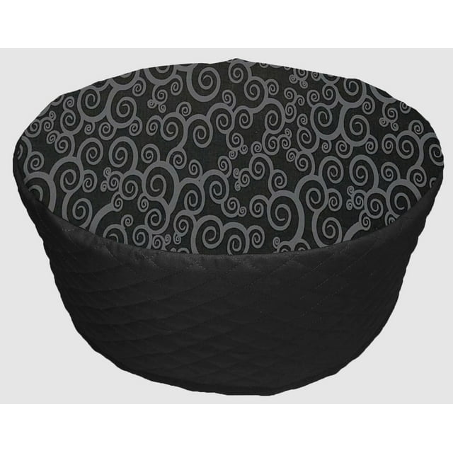 Quilted Black & Gray Scroll Damask Slow Cooker Cover by Penny's Needful ...