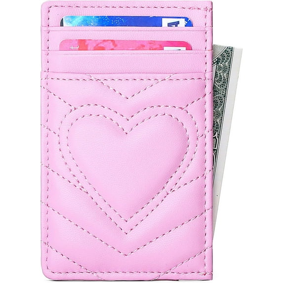 Quilted Card Holder - Slim Front Pocket Wallet for Women & Teen Girls ...