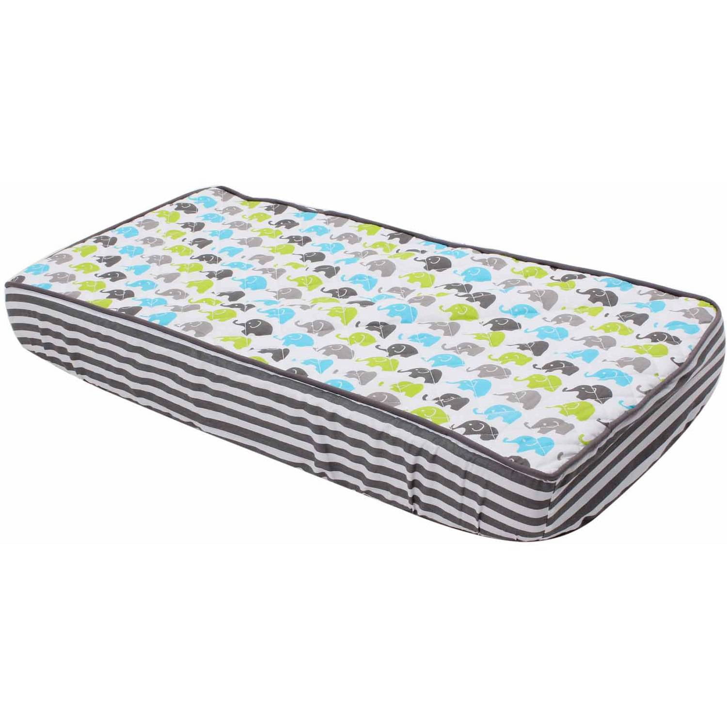 Quilted Changing Pad Cover, Elephants Aqua/Lime/Grey - Walmart.com