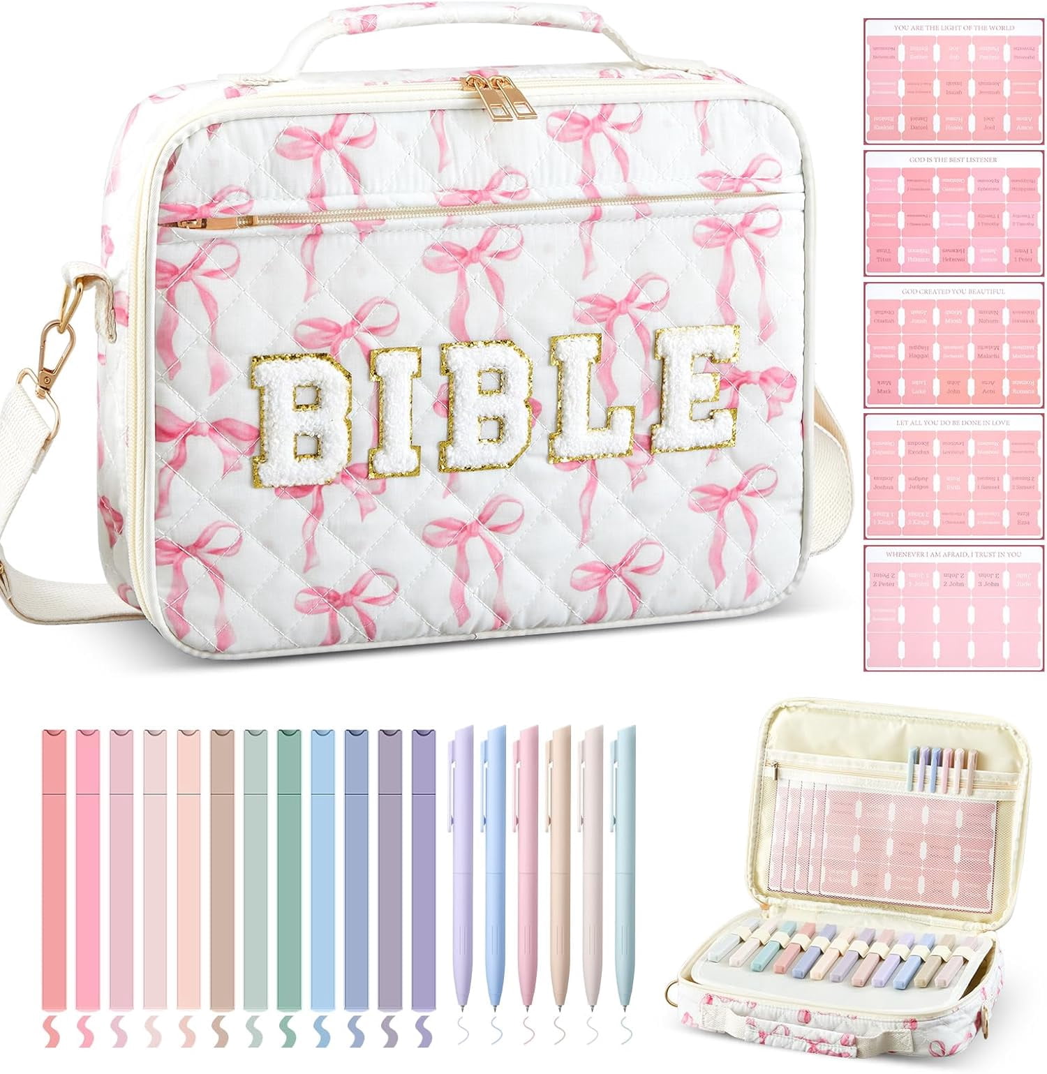 Quilted Cover Case for Women 12 x 9 x 2.5 Inch Chenille Letter Bag with ...