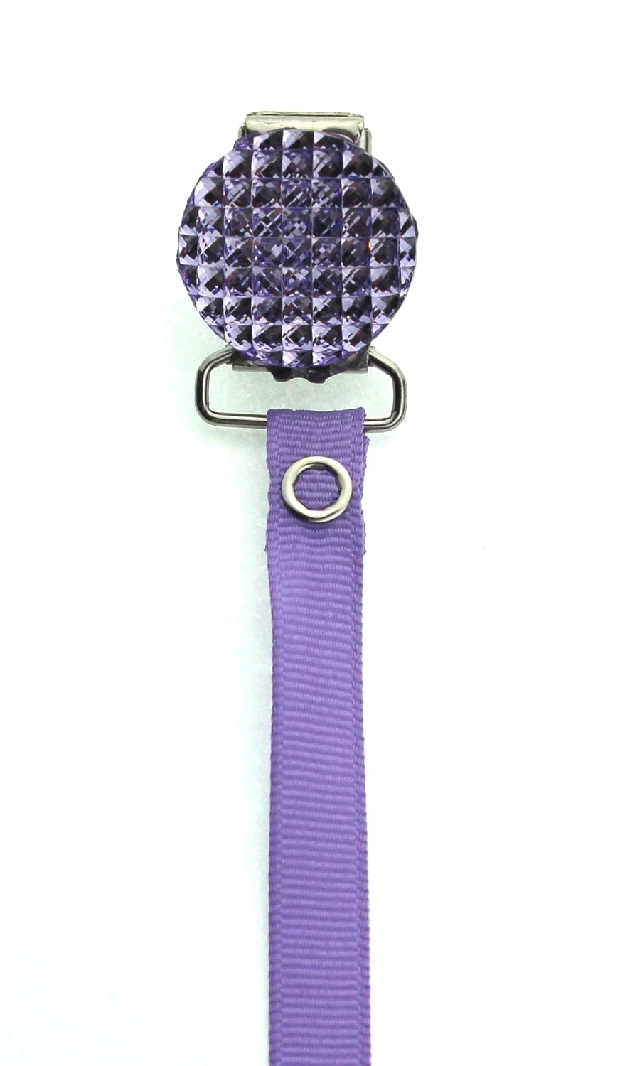 Quilted Crystal Pacifier Clip with Solid Ribbon, Bright Colors ...