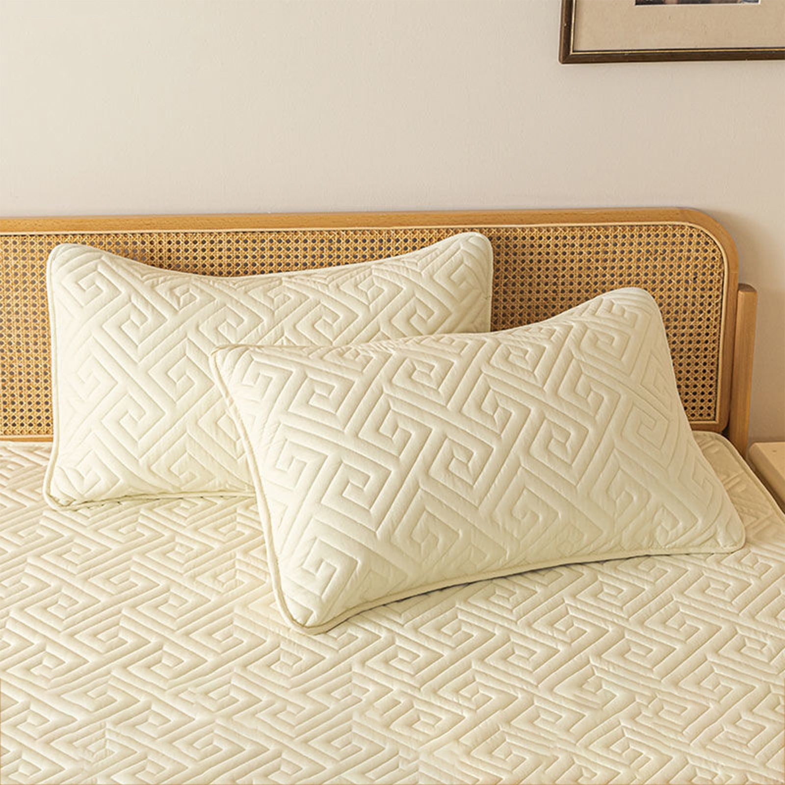 Quilted Decorative Pillowcases Set of 2 - Hotel Luxury Polyester Pillow ...