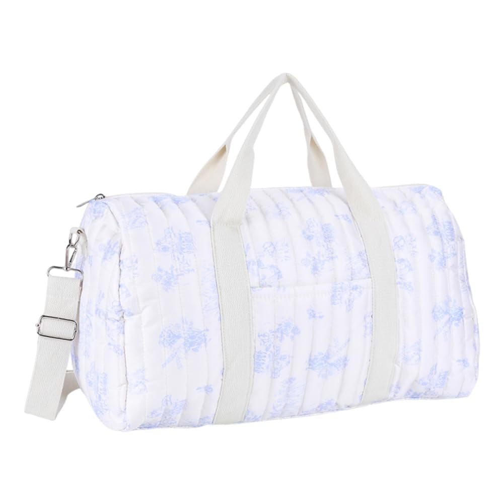 Quilted Duffle Bag For Women Cute Weekender Bag Floral Travel Bag ...