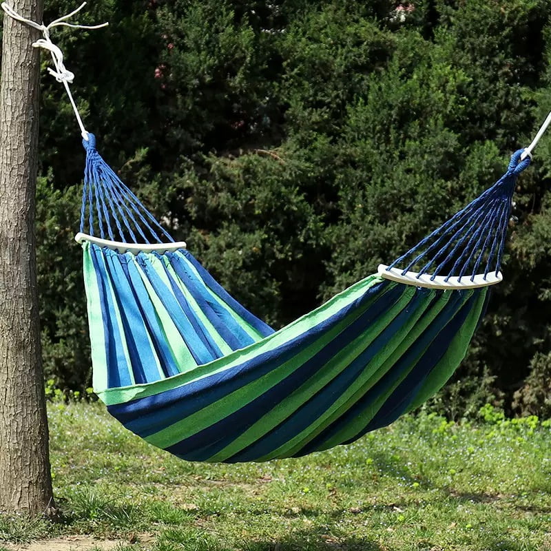 Quilted Fabric Hammock with Pillow 11 FT Double Hammock with Spreader ...