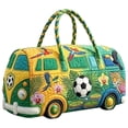 Quilted Hippie Van Duffle Bag, Soccer Print Travel Bag, Durable ...