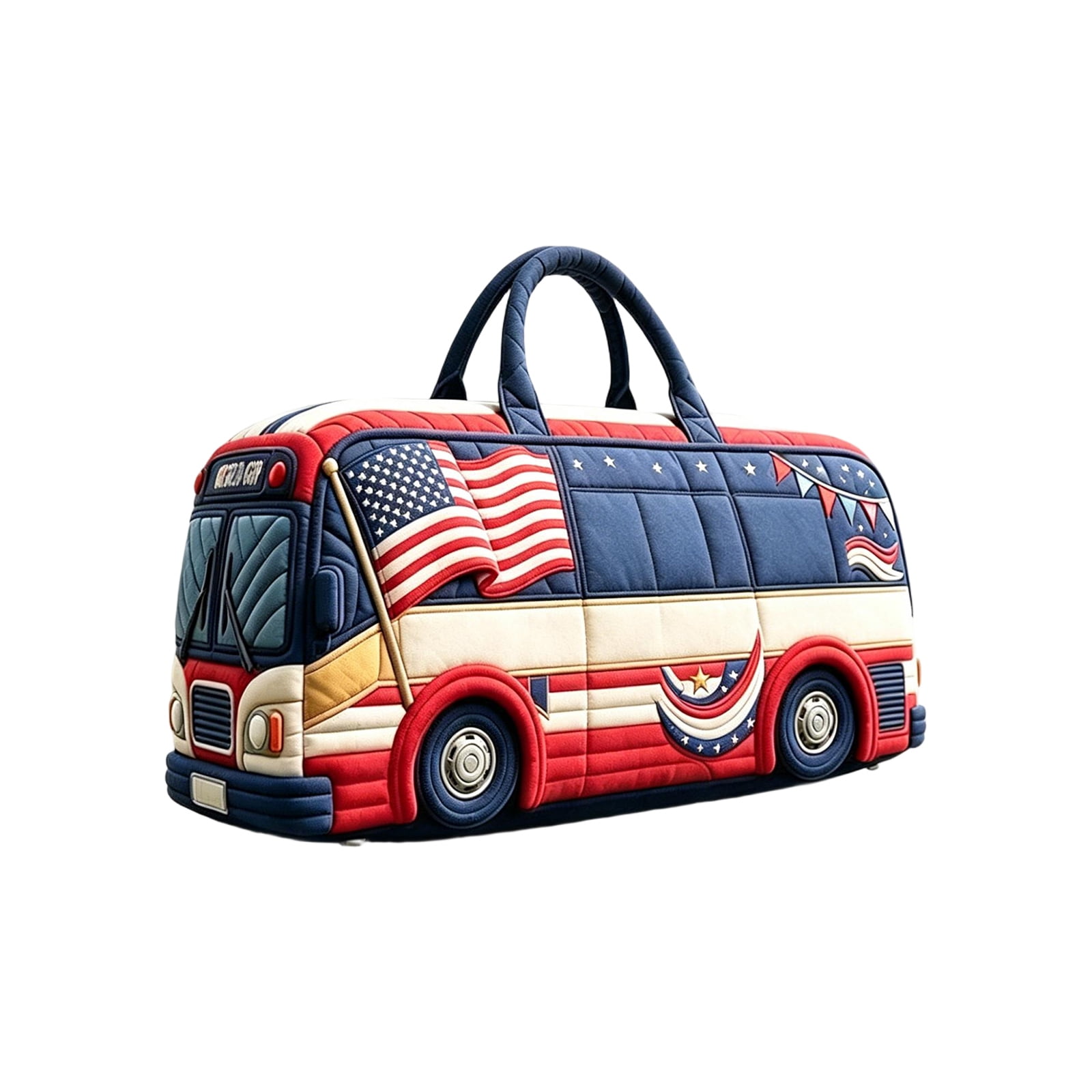 Quilted Hippie Van Duffle Bag, Soccer Themed Duffel Bag, Multi-Purpose ...