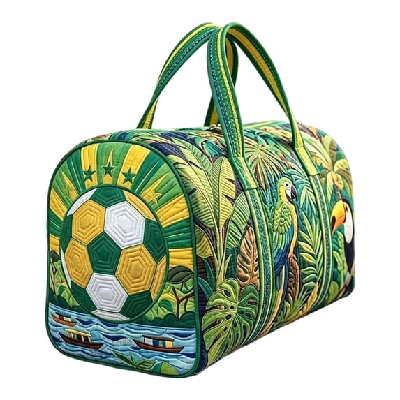 Quilted Hippie Van Duffle Bag, Soccer Themed Duffel Bag, Multi-Purpose ...