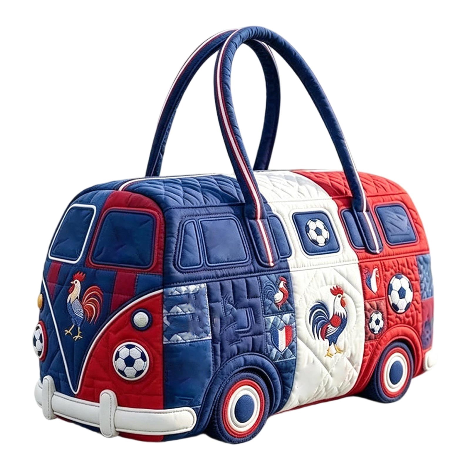 Quilted Hippie Van Duffle Bag, Soccer Themed Duffel Bag, Multi-Purpose ...