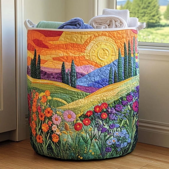 Quilted Laundry Basket with Handles, Cat Pattern, 3 Sizes 18 to 28 Inch ...