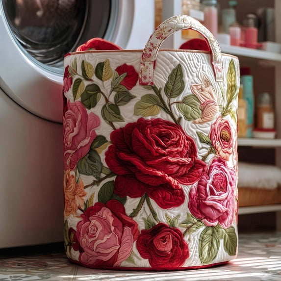 Quilted Laundry Basket with Handles, Cat Pattern, 3 Sizes 18 to 28 Inch ...