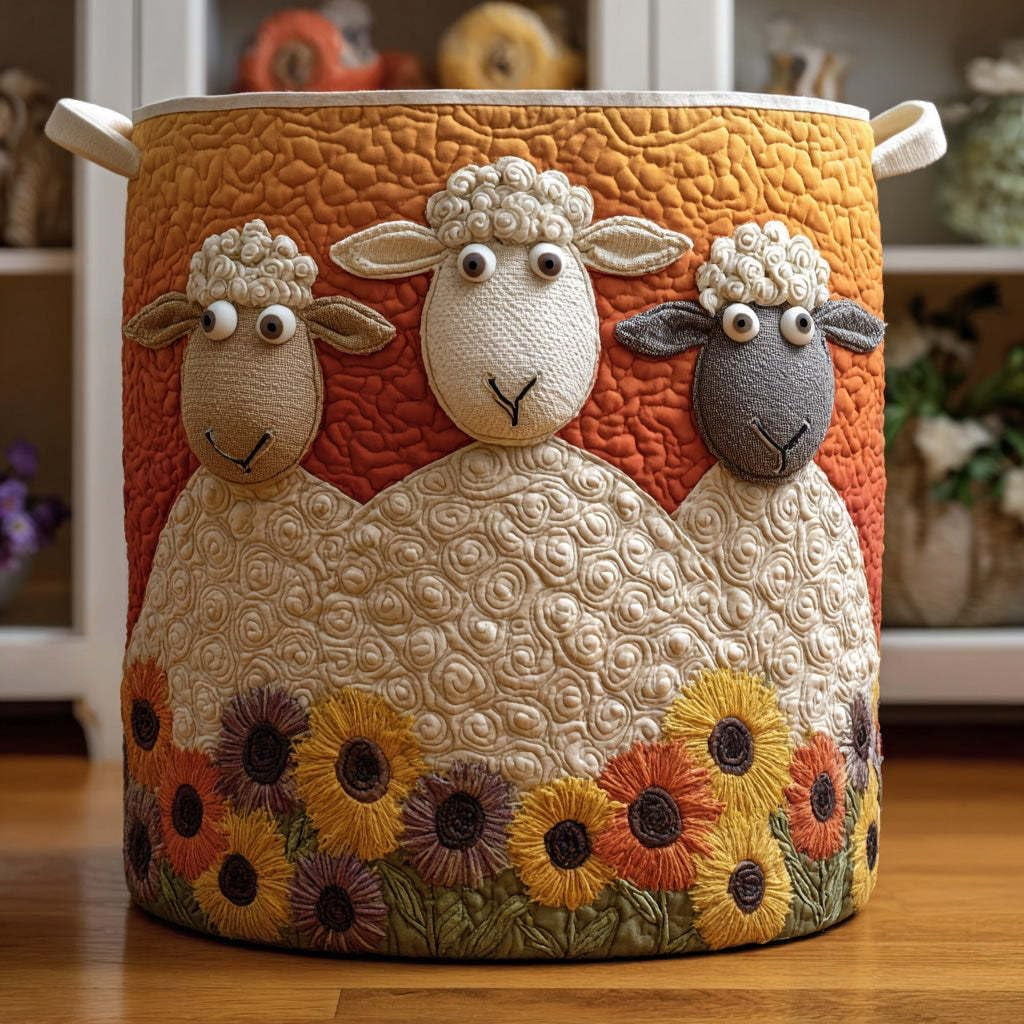 Quilted Laundry Basket with Handles, Cat Pattern, 3 Sizes 18 to 28 Inch ...