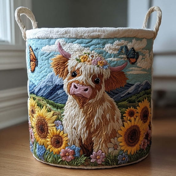 Quilted Laundry Basket with Handles, Cat Pattern, 3 Sizes 18 to 28 Inch ...