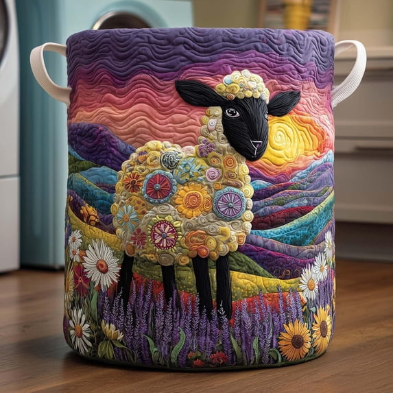 Quilted Laundry Basket with Handles, Cat Pattern, 3 Sizes 18 to 28 Inch ...