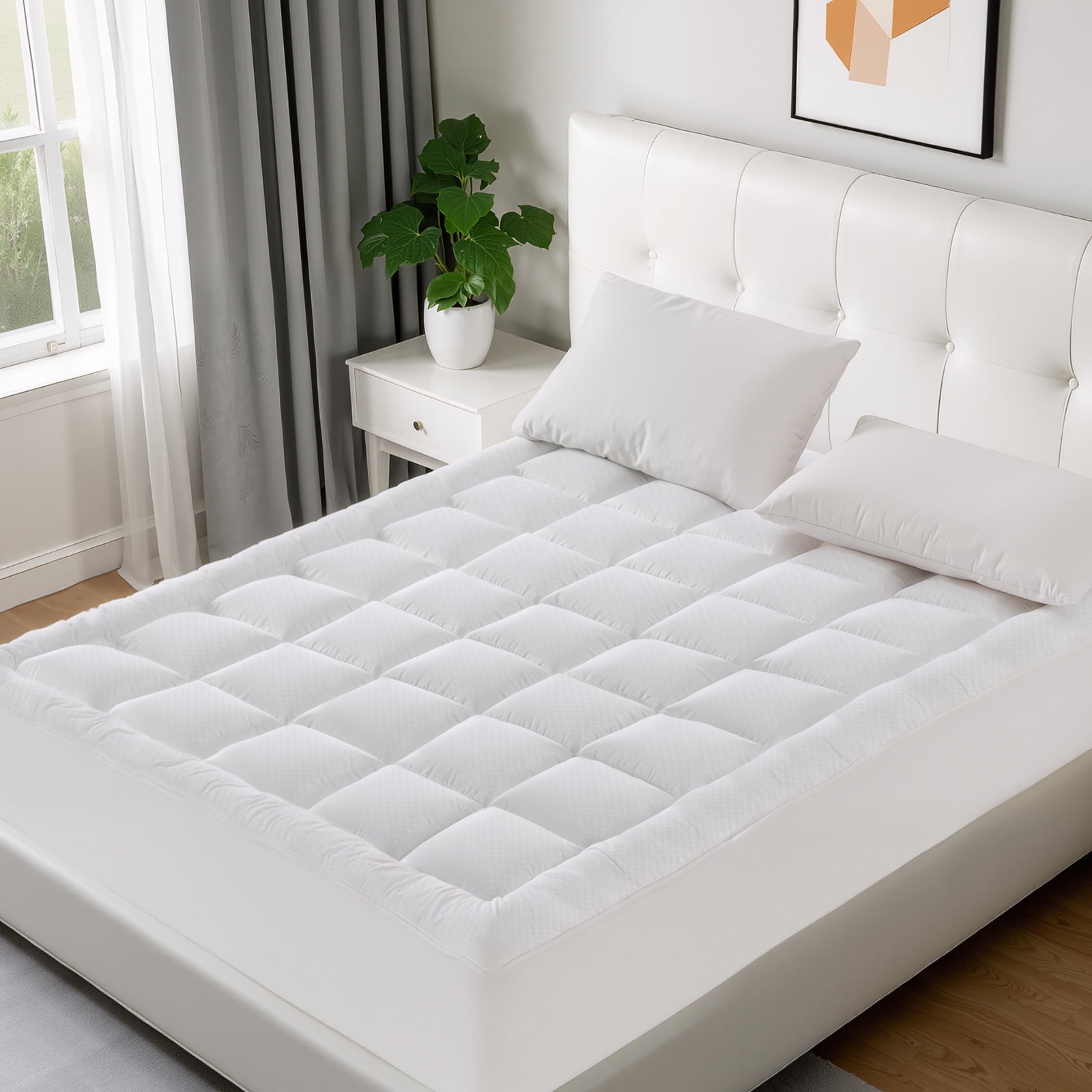 Vccoem Quilted Mattress Protector For Fresh And Breathable Back Relief ...